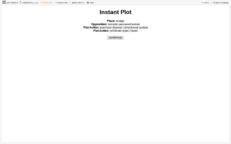 Instant Plot ― Perchance Generator