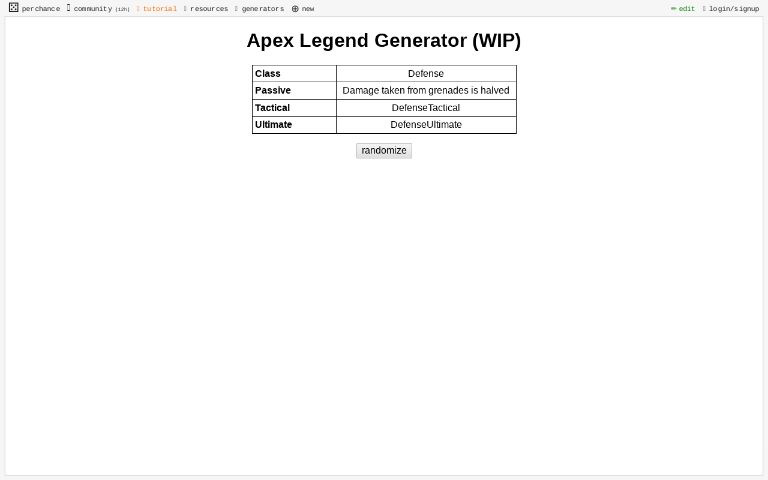 Apex Legend Generator (WIP)