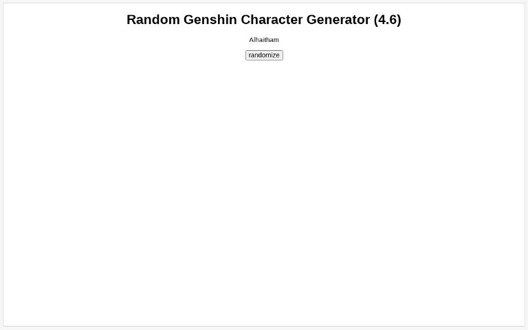 Random Genshin Character Generator (4.6)
