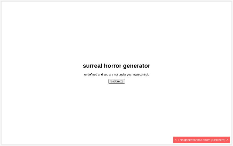 surreal horror generator