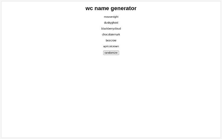 wc name generator