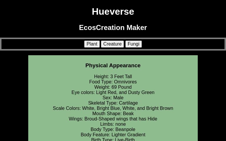 Hueverse ― Perchance Generator