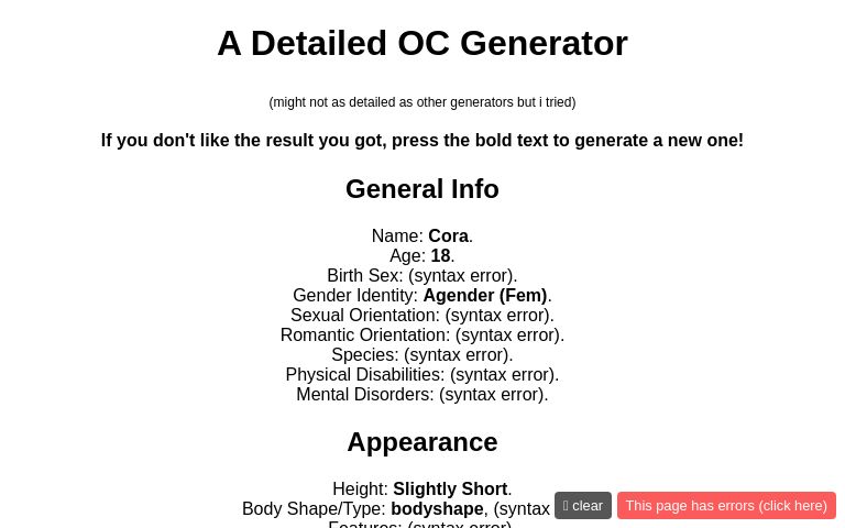 A Detailed OC Generator