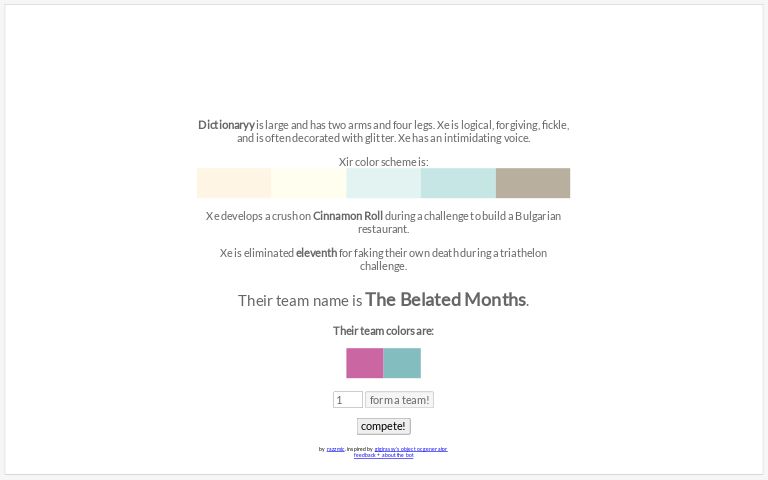 Object Show Character Generator