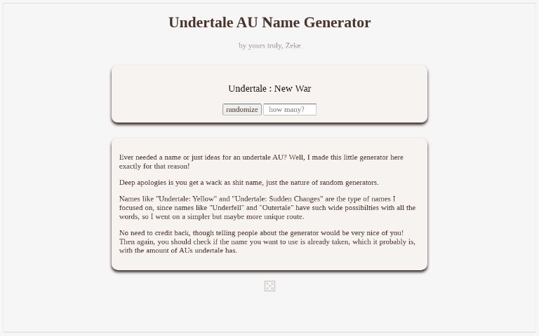 Undertale AU Name Generator