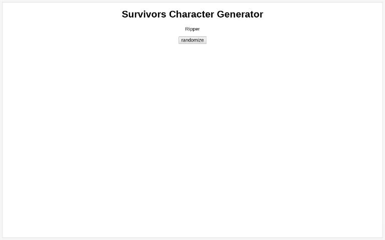 Survivors Character Generator