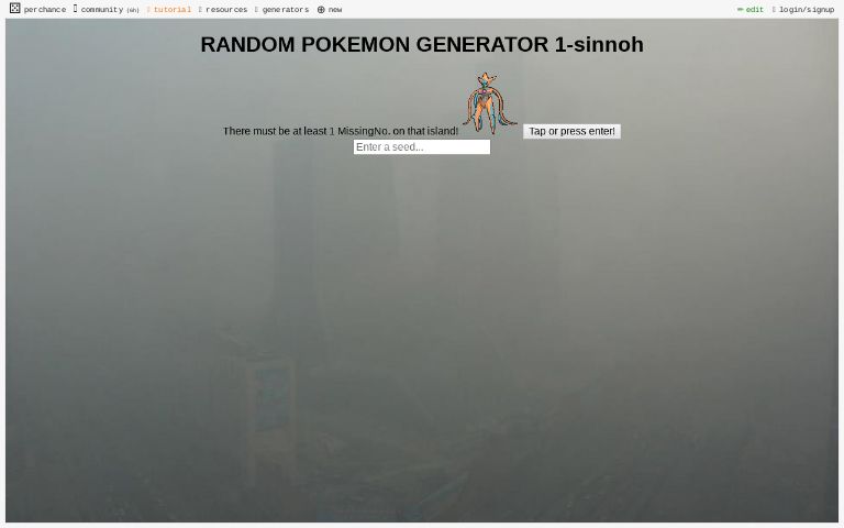 RANDOM POKEMON GENERATOR 1-sinnoh