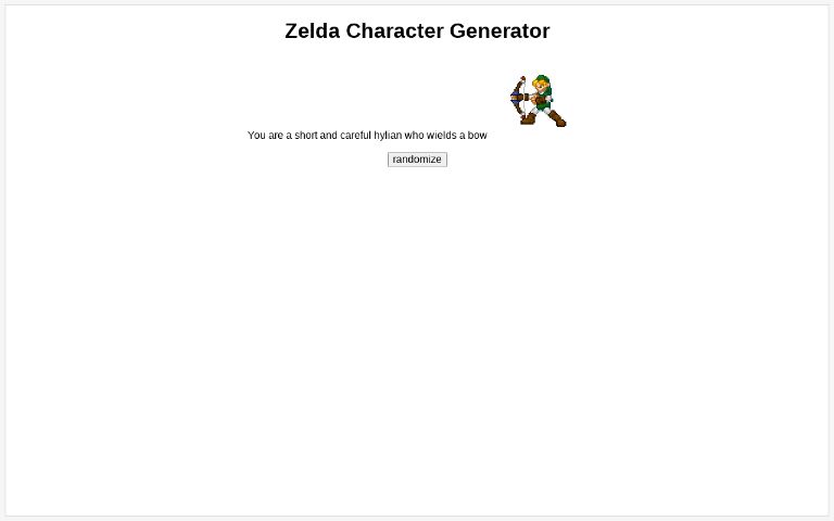 Zelda Character Generator