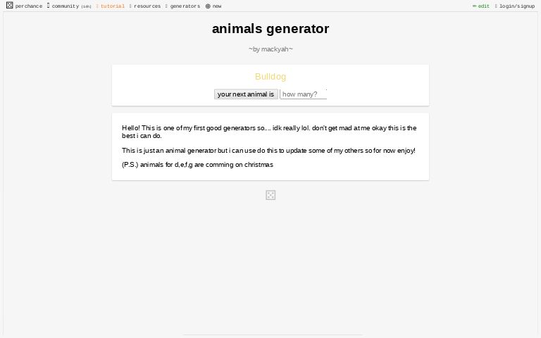 animals generator