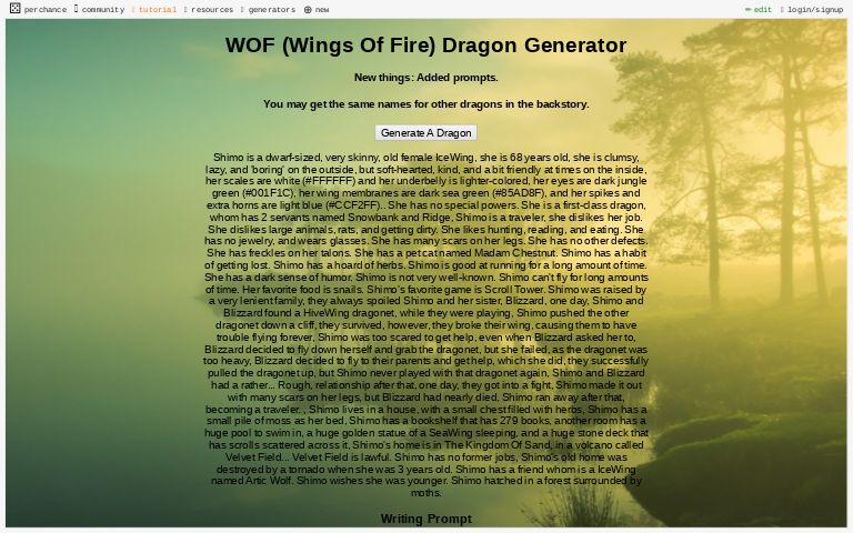 WOF (Wings Of Fire) Dragon Generator