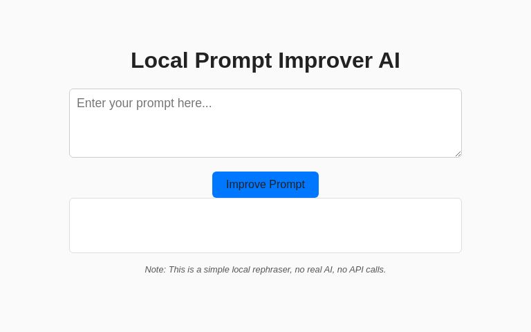 Local Prompt Improver AI ― Perchance Generator