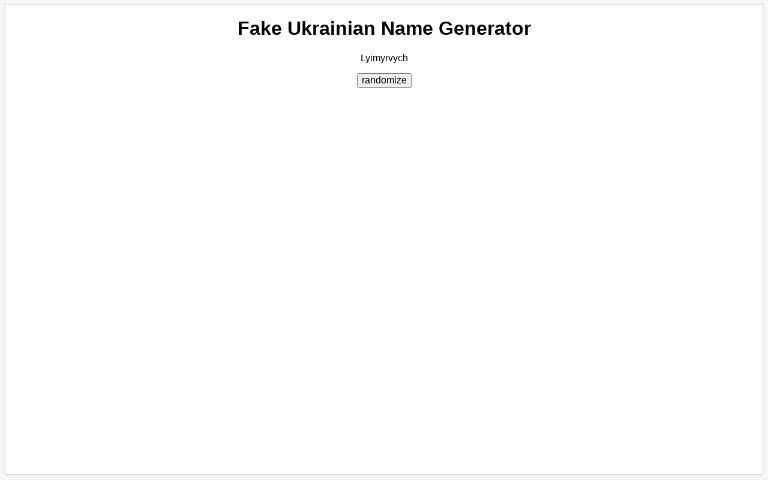 Fake Ukrainian Name Generator