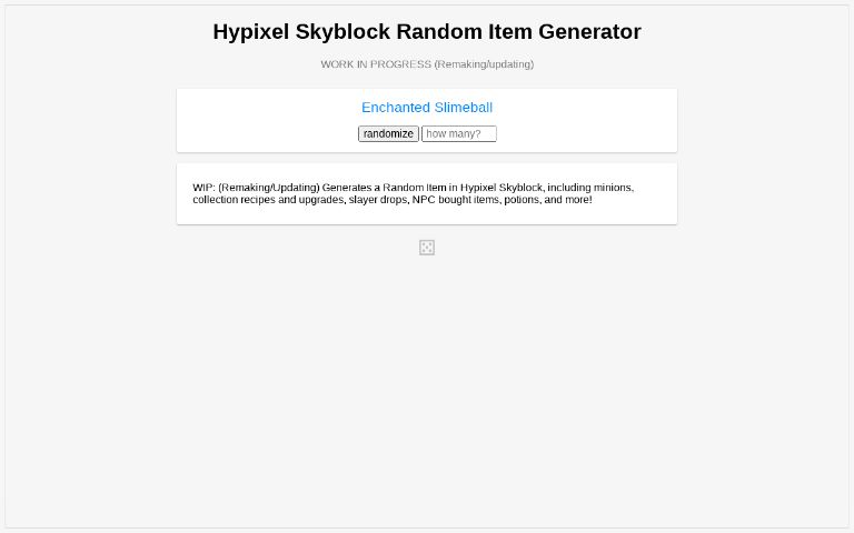 Hypixel Skyblock Random Item Generator