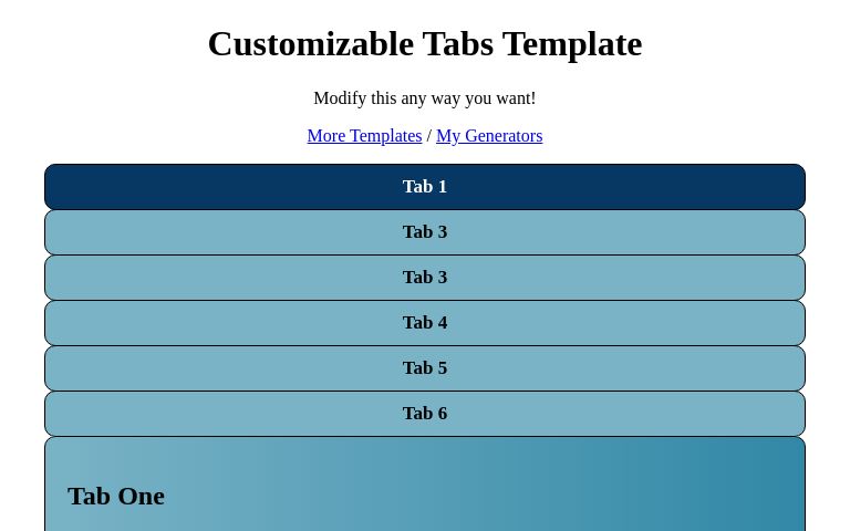 Customizable Tabs Template ― Perchance Generator
