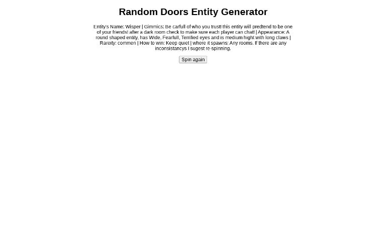 Random Doors Entity Generator