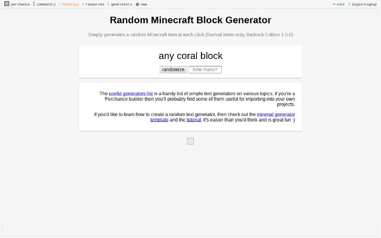 Random Minecraft Block Generator
