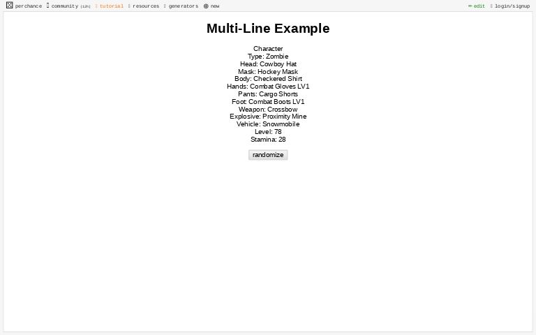 Multi-Line Example ― Perchance Generator