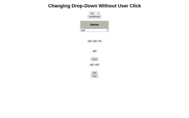 Changing Drop-Down Without User Click ― Perchance Generator