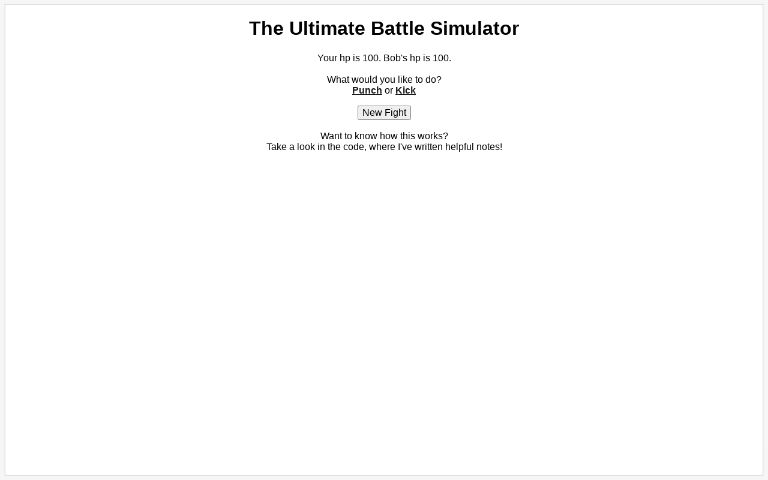 The Ultimate Battle Simulator ― Perchance Generator