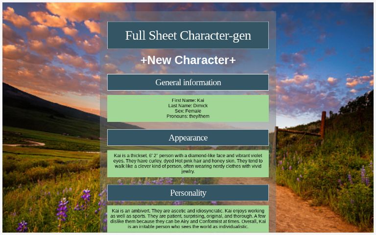 Ultimate Character Gen