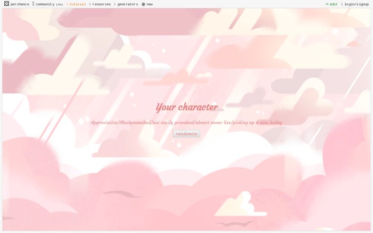 Your character ― Perchance Generator
