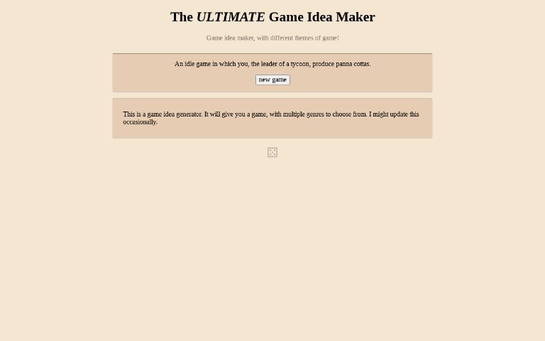The ULTIMATE Game Idea Maker ― Perchance Generator