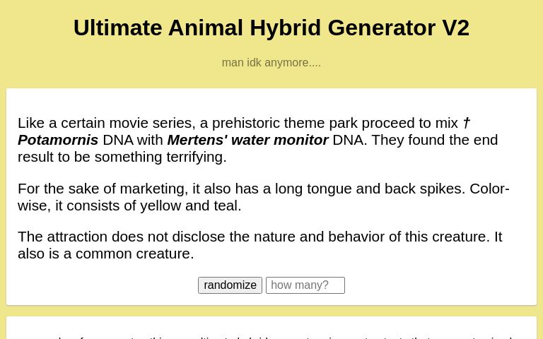 Ultimate Animal Hybrid Generator V2