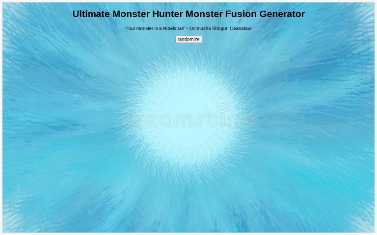 Ultimate Monster Hunter Monster Fusion Generator