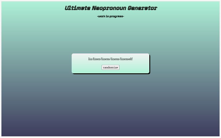 Ultimate Neopronoun Generator