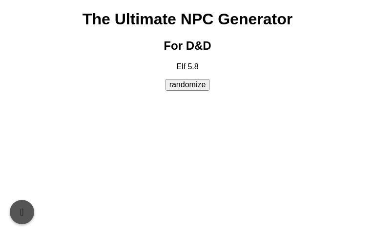 The Ultimate NPC Generator