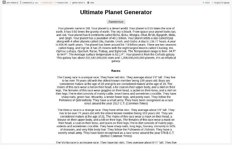 Ultimate Planet Generator