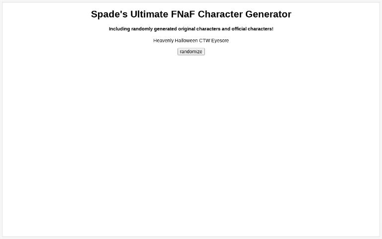 Spades Ultimate Fnaf Character Generator