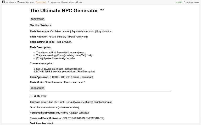 The Ultimate NPC Generator