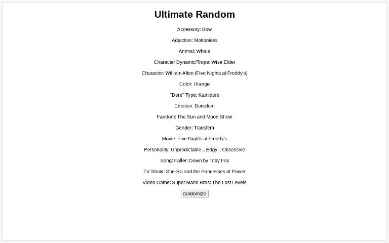 Ultimate Random ― Perchance Generator
