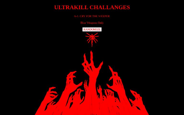 ULTRAKILL CHALLANGES ― Perchance Generator