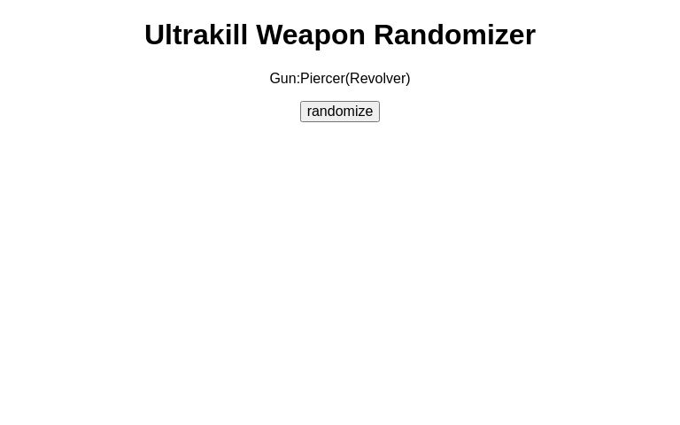 Ultrakill Weapon Randomizer ― Perchance Generator