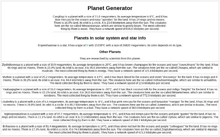Planet Generator