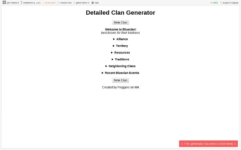 Detailed Clan Generator