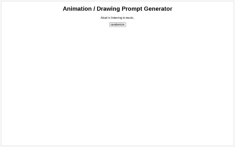 Animation / Drawing Prompt Generator