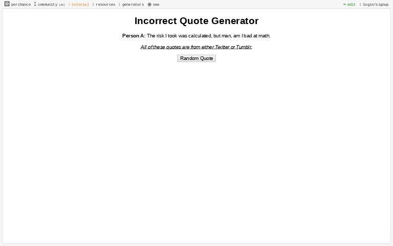 Incorrect Quote Generator