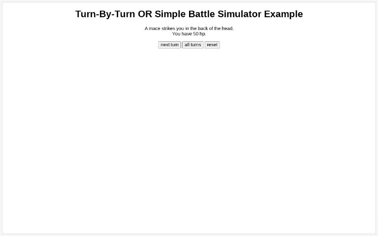 Turn-By-Turn OR Simple Battle Simulator Example ― Perchance Generator