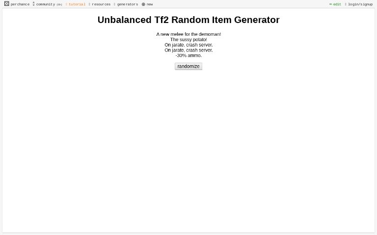 Unbalanced Tf2 Random Item Generator