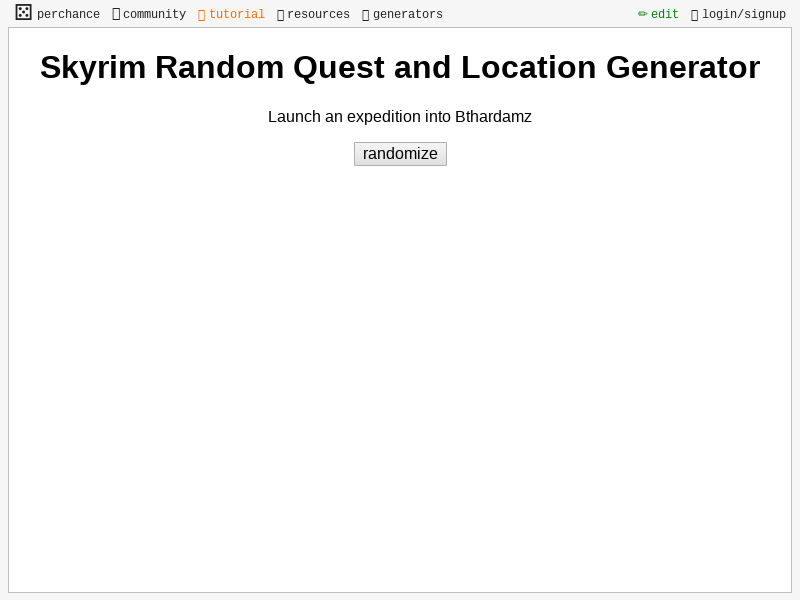 Skyrim Random Quest and Location Generator