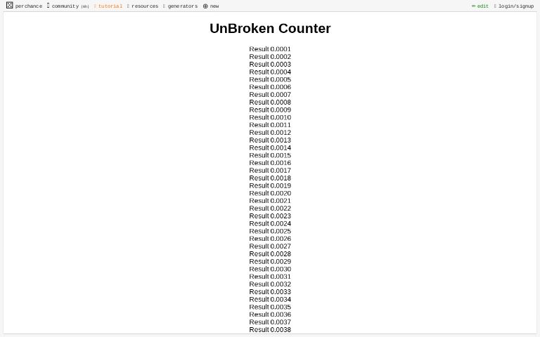 UnBroken Counter ― Perchance Generator