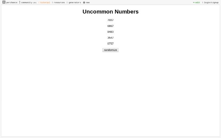 Uncommon Numbers ― Perchance Generator