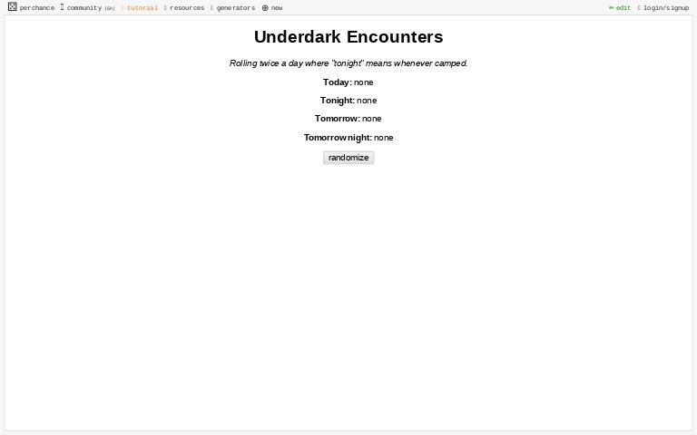 Underdark Encounters ― Perchance Generator