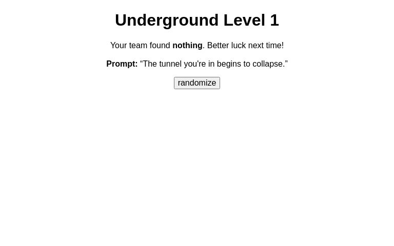 Underground Level 1 ― Perchance Generator