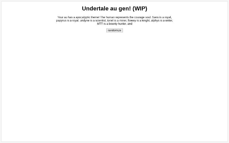 Undertale au gen! (WIP)
