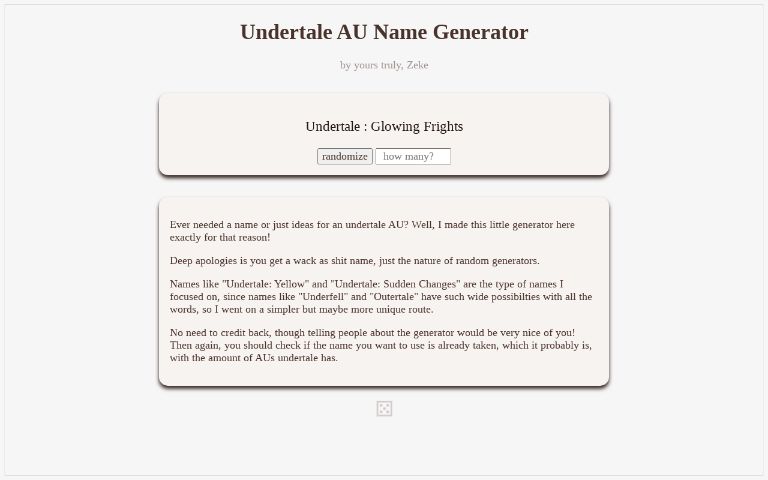 Undertale AU Name Generator