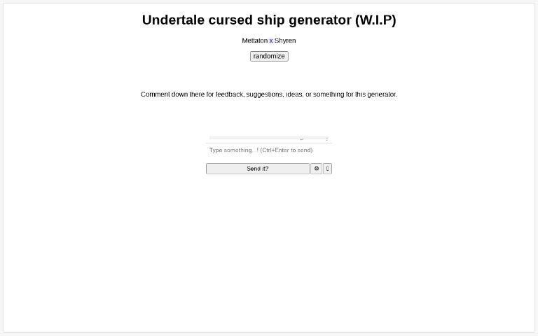 Undertale cursed ship generator (W.I.P)